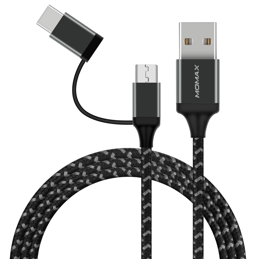 MOMAX | Zero 2-in-1 USB-C & Micro USB Cable Android (1M) DTC11
