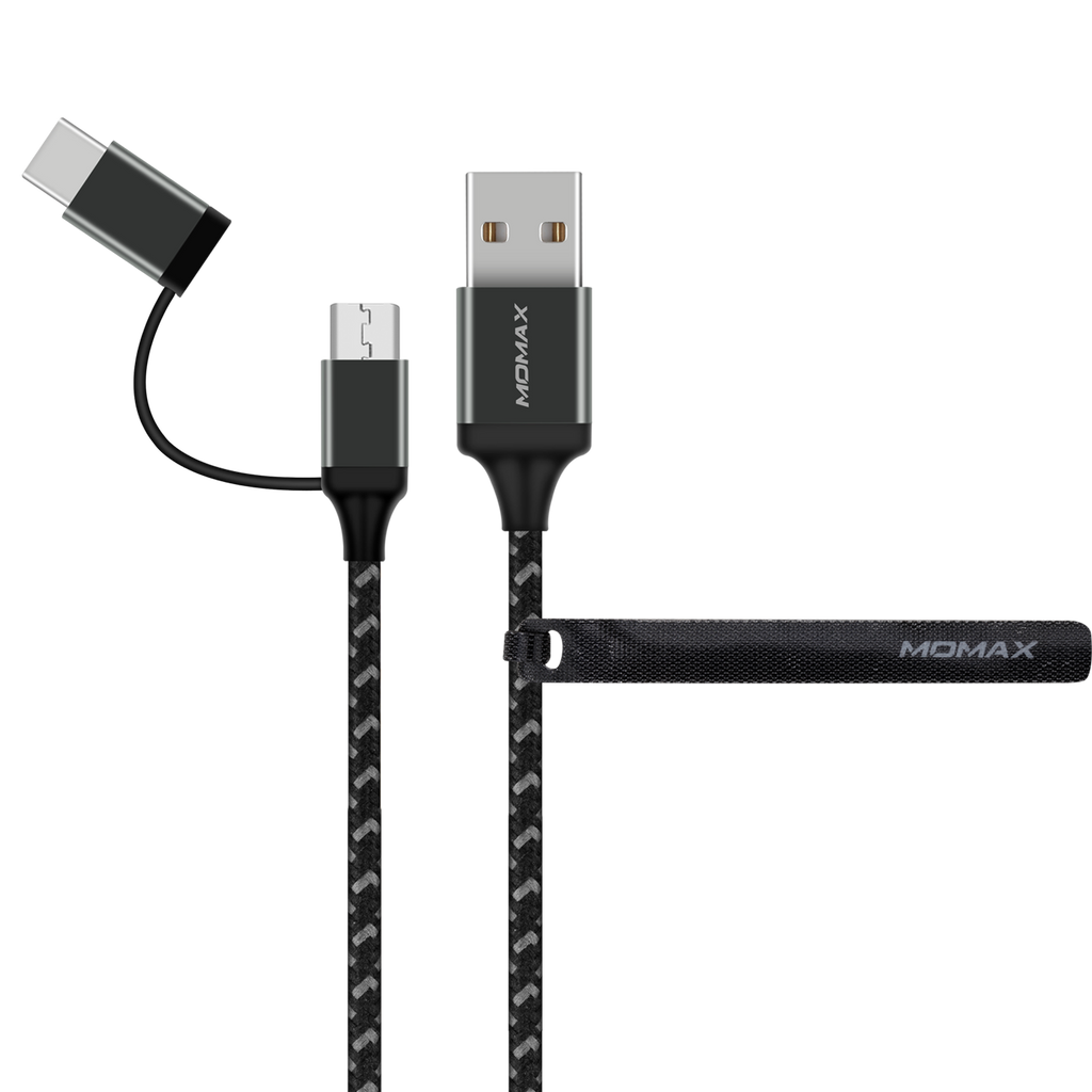 MOMAX | Zero 2-in-1 USB-C & Micro USB Cable Android (1M) DTC11